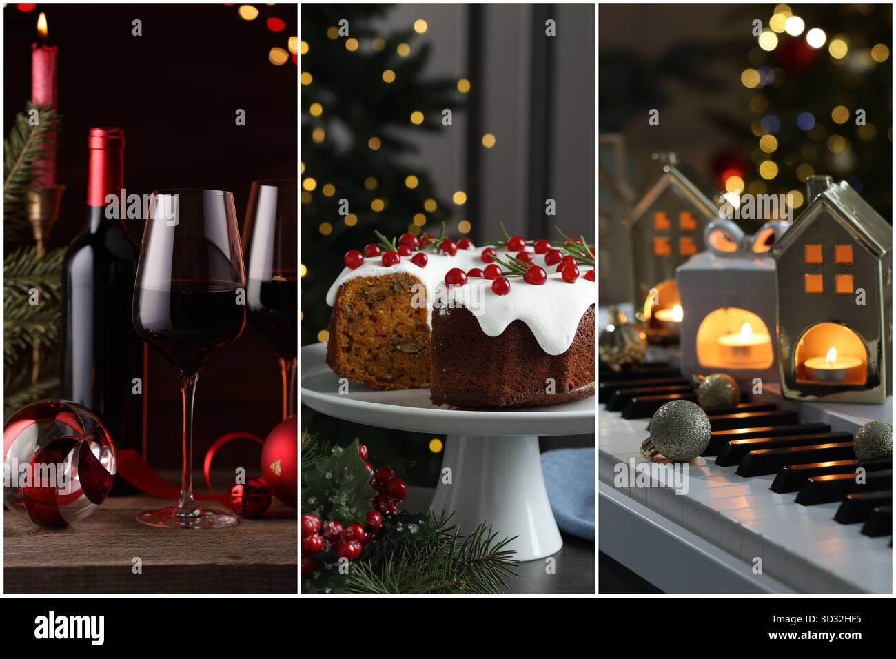 Christmas invitation postcard collage Cut Out Stock Images & Pictures ...