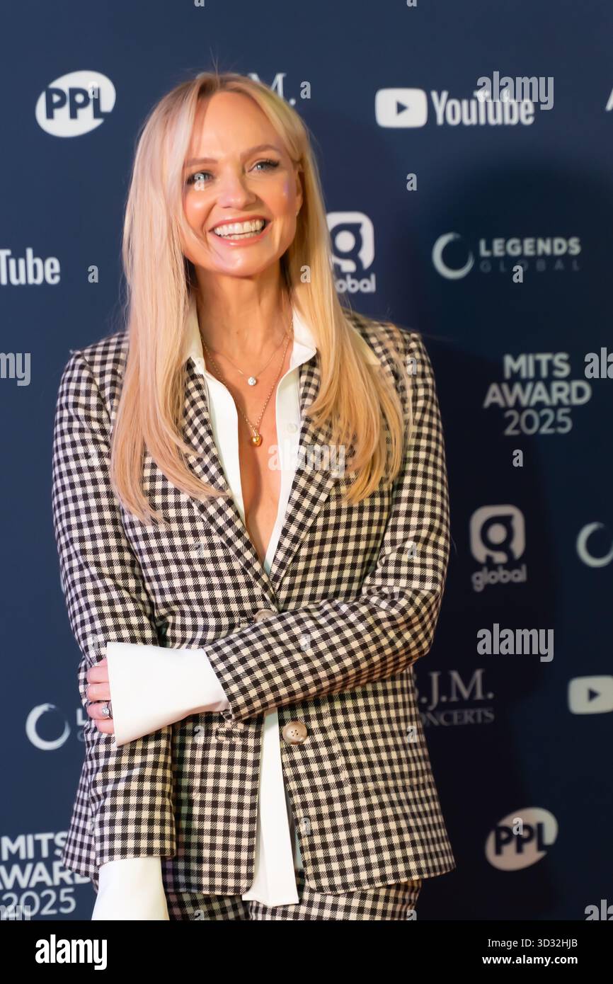 London, United Kingdom. 3rd November 2025. Emma Bunton arrives at the Grosvenor for the Music ...