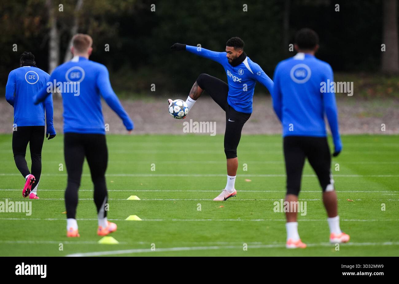 Chelsea's Reece James during a training session at Cobham Training ...