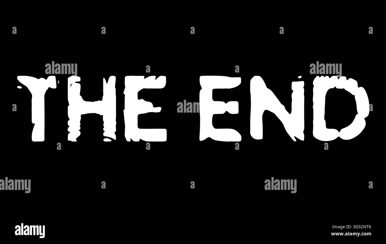 The End Vector Typography. Vintage Movie Style Lettering with Liquid ...