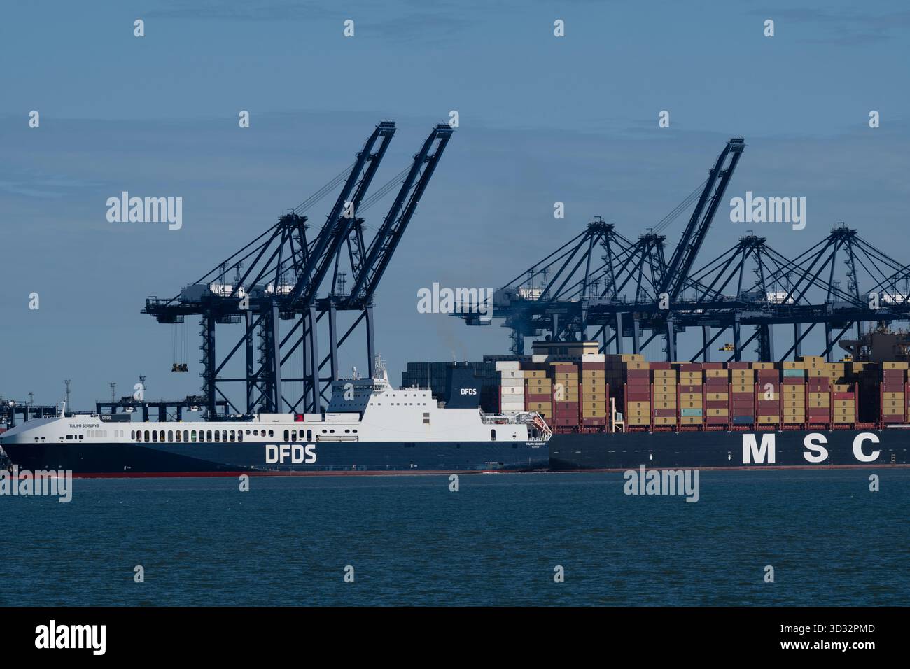 DFDS lorry ferry Port of Felixstowe Suffolk Stock Photo - Alamy