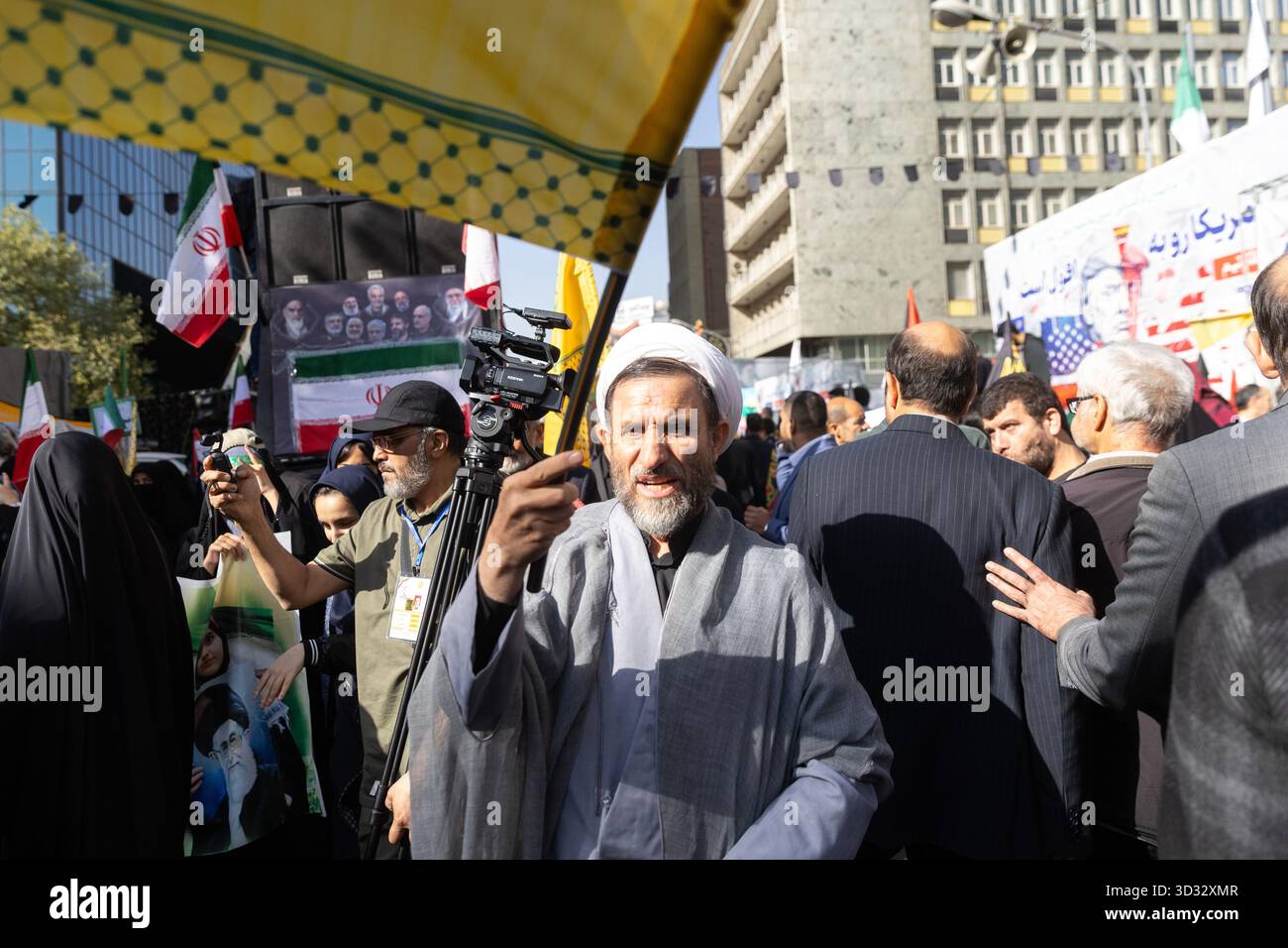 Supporters gather near the former U.S. embassy during a rally ...