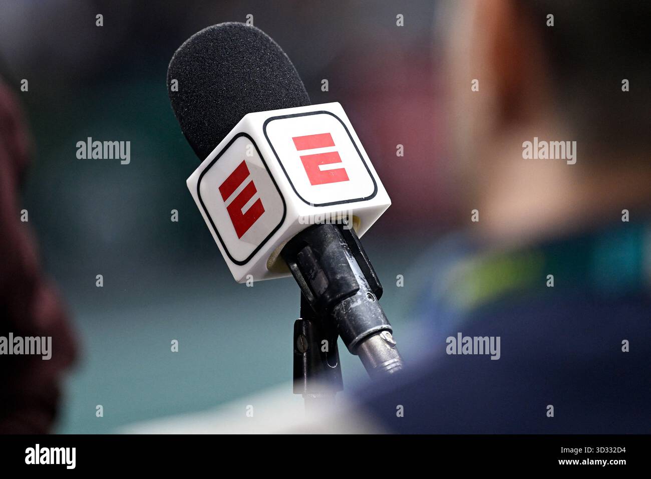 Illustration picture shows a microphone or micro with the logo of the ...
