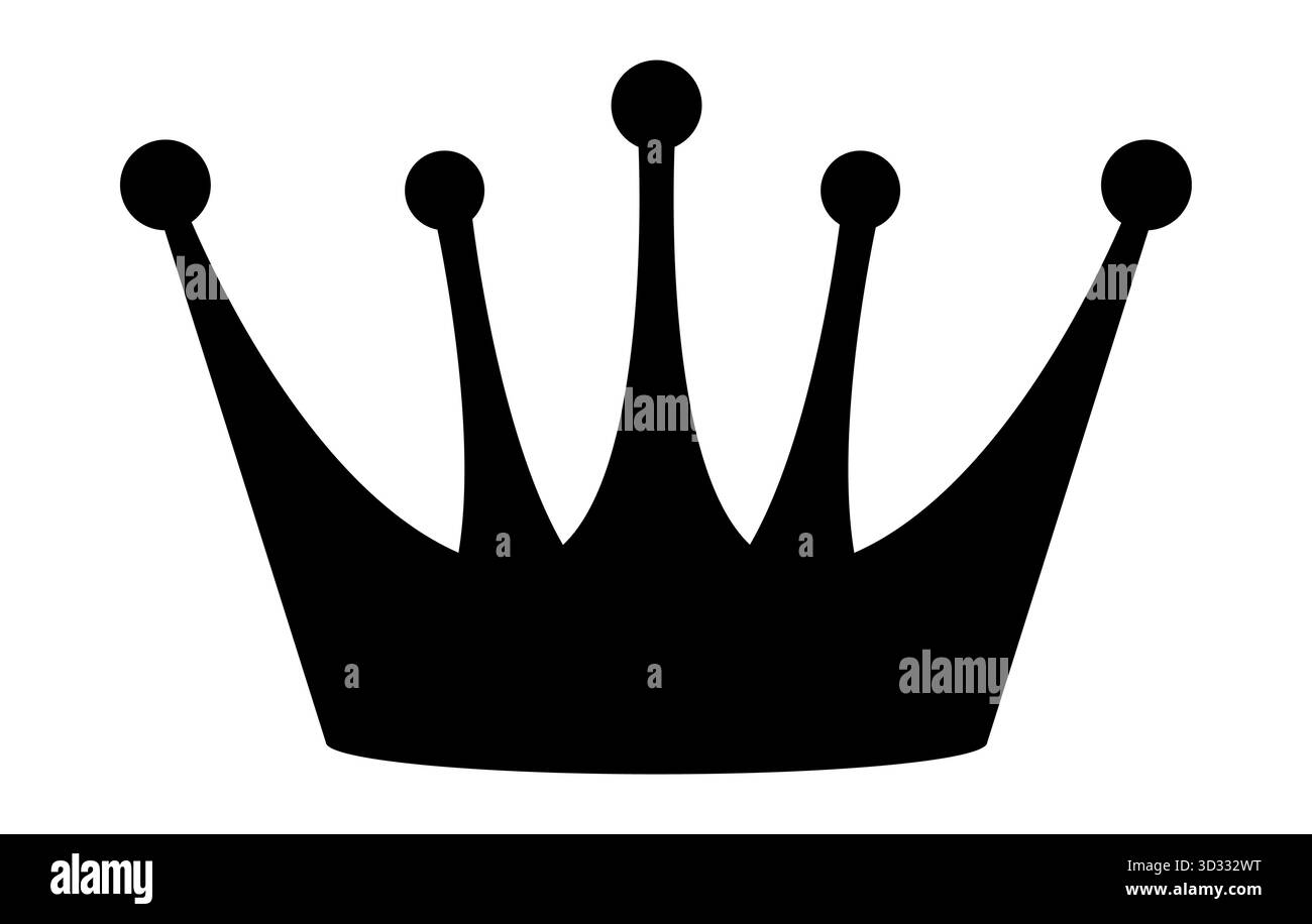 A bold black crown icon with five detailed points Stock Vector Image ...