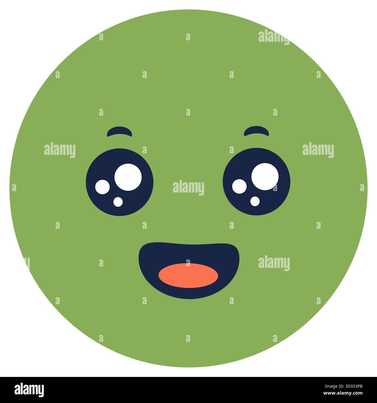 Cute smiling cartoon emoji with bright eyes Stock Vector Image & Art ...