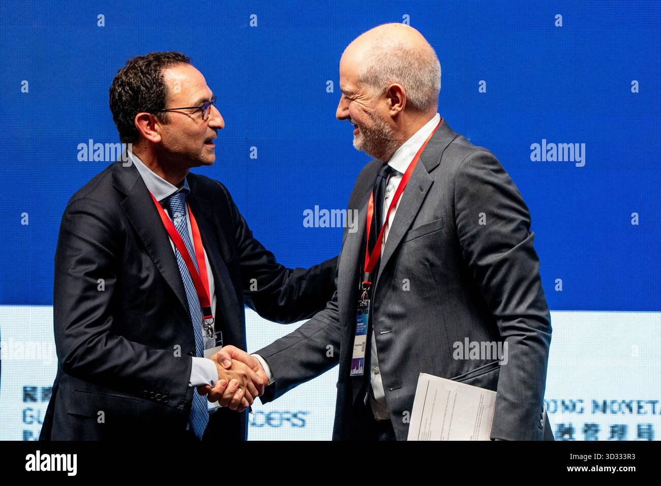 Jon Gray, President and COO of Blackstone, Emmanuel Roman, CEO of PIMCO ...