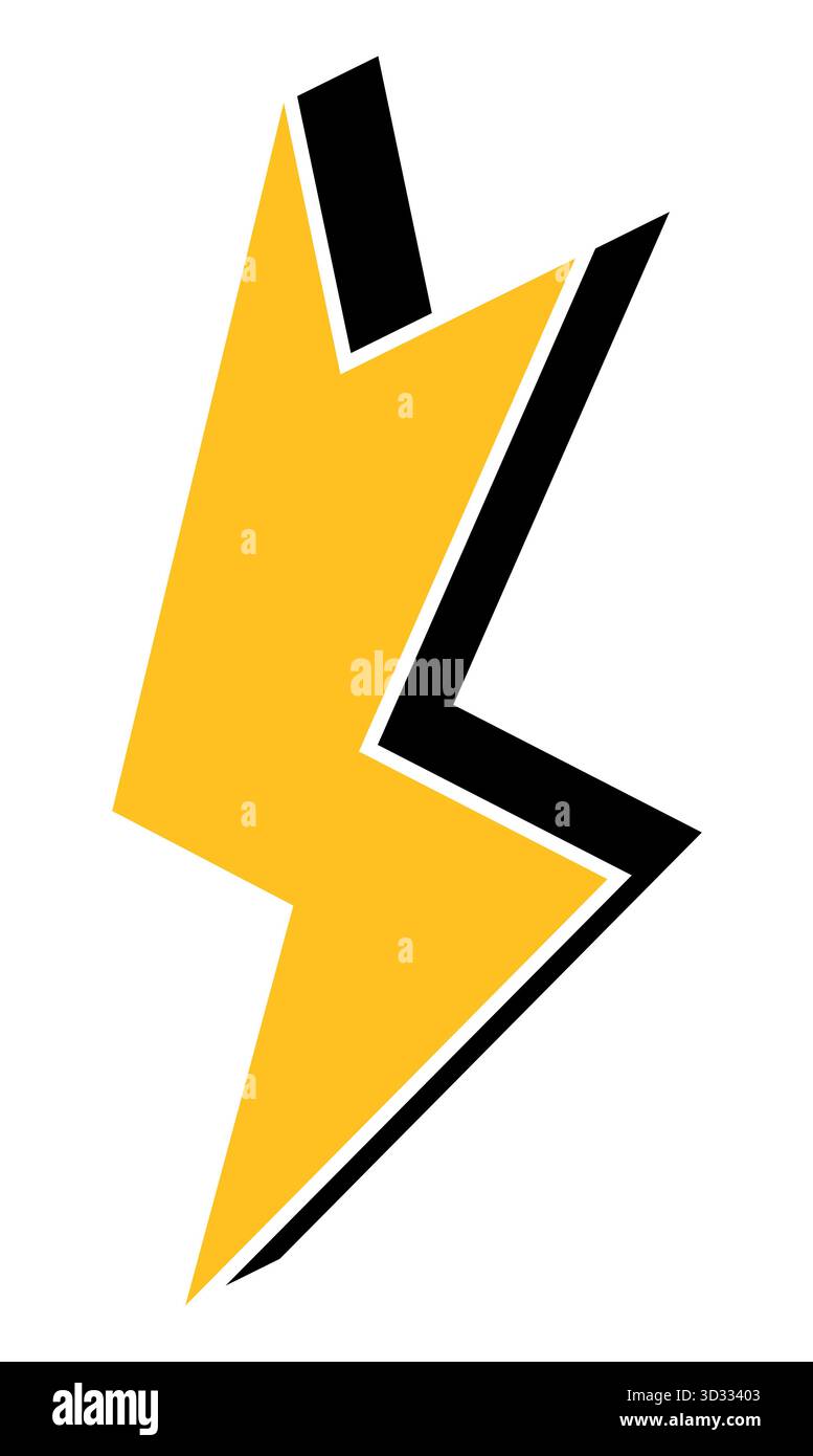 Bold lightning bolt symbol in yellow and black design Stock Vector ...