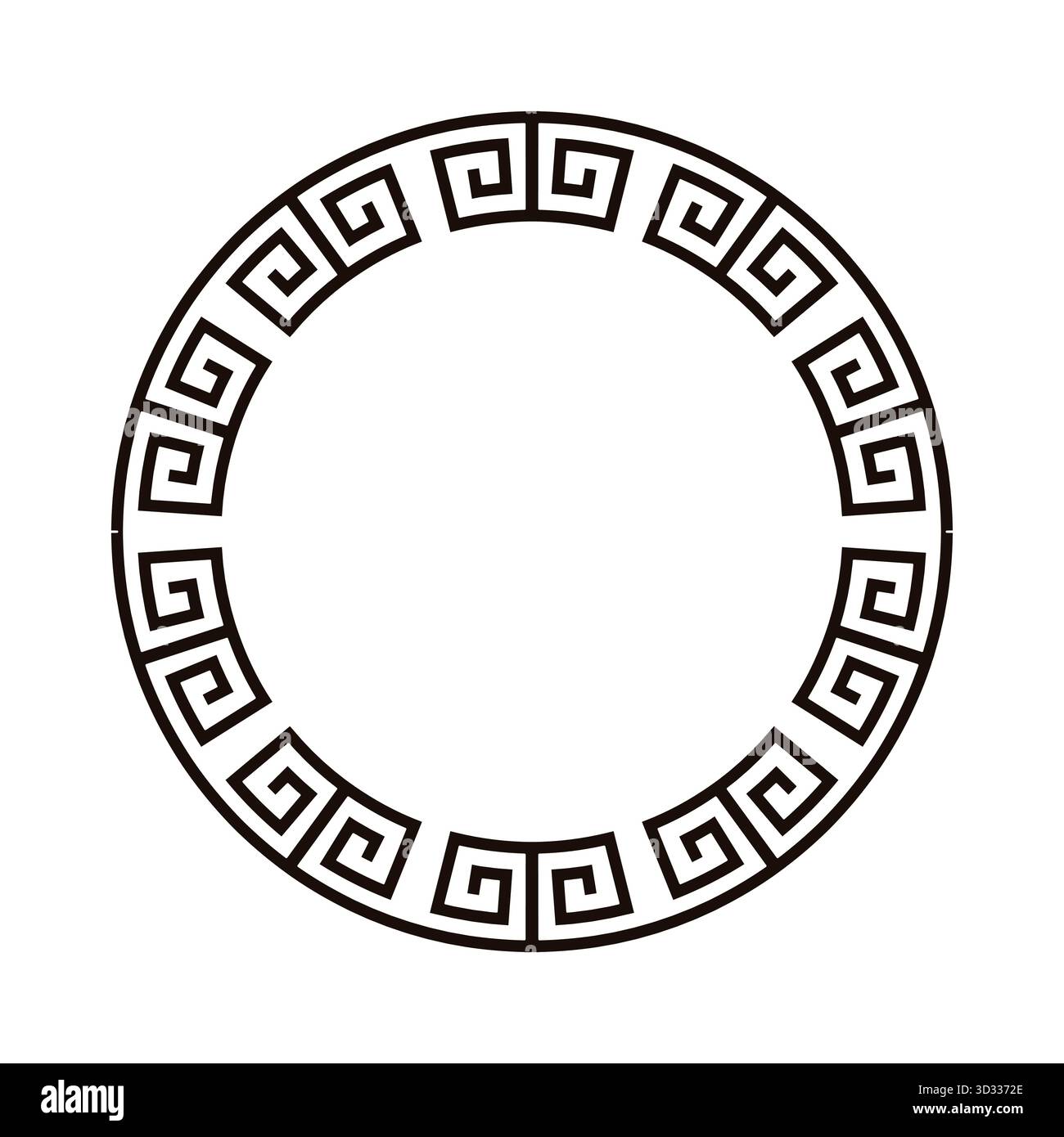 Greek circle frame design with classic pattern for decorative use Stock ...