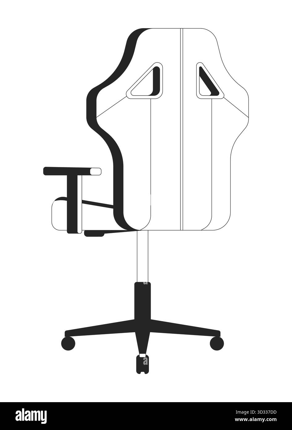 Ergonomic gaming office chair 2D line object Stock Vector Image & Art ...