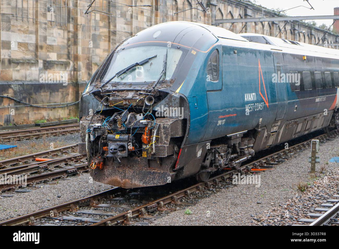 Carlisle Station, England, UK. 4th November 2025. The damaged train ...