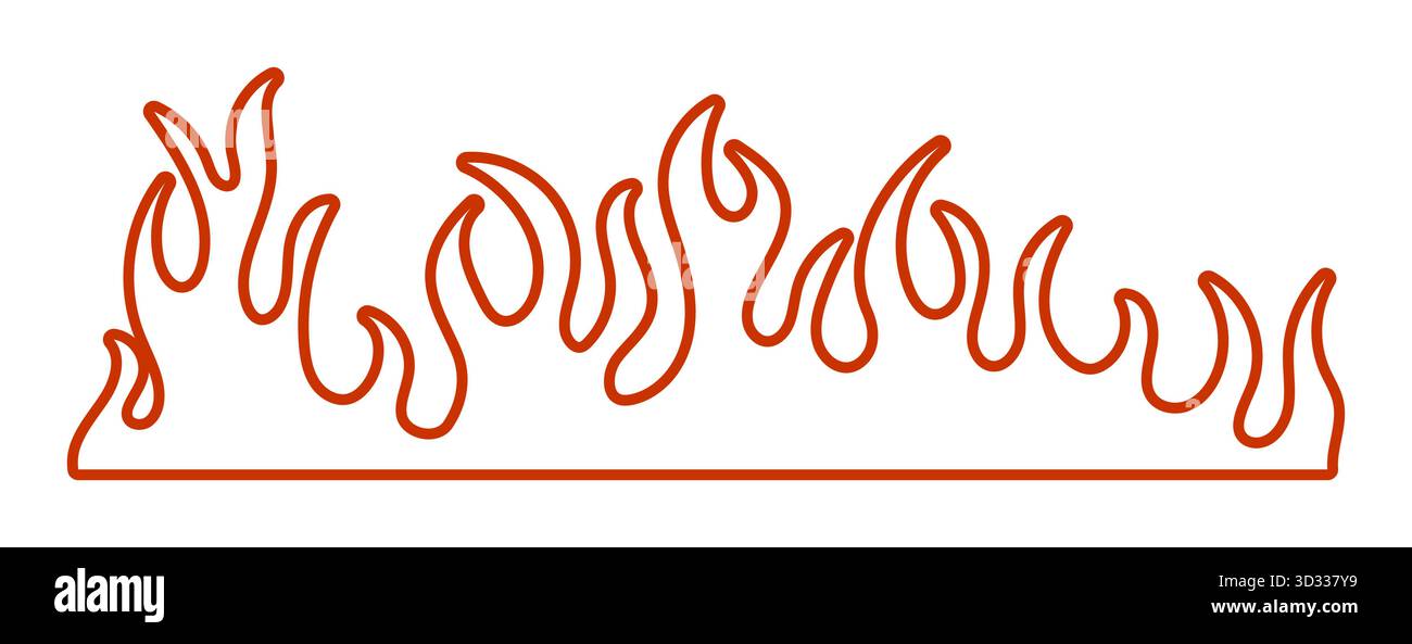 Fire line art continuous Stock Vector Images - Alamy