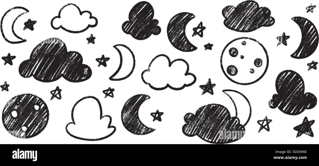 Stars moon in hand Black and White Stock Photos & Images - Alamy