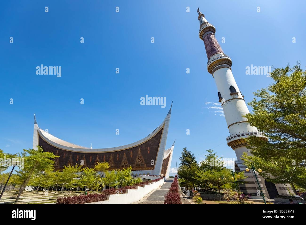 Panoramic view of the Grand Mosque of West Sumatra, Mosque with ...