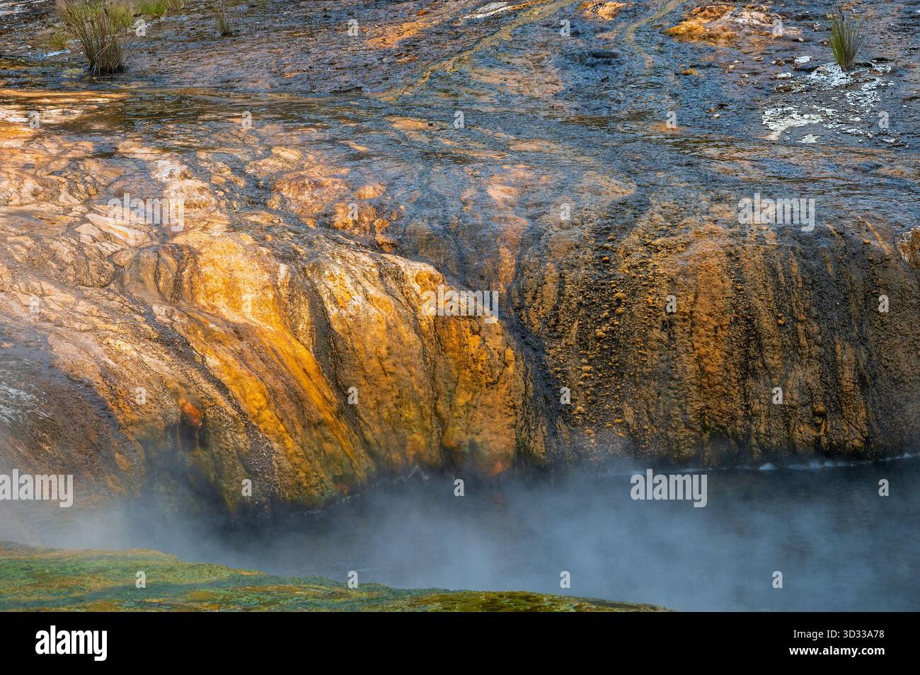Silica terraces and geysers at Orakei Korako Geothermal Park, Orakei ...