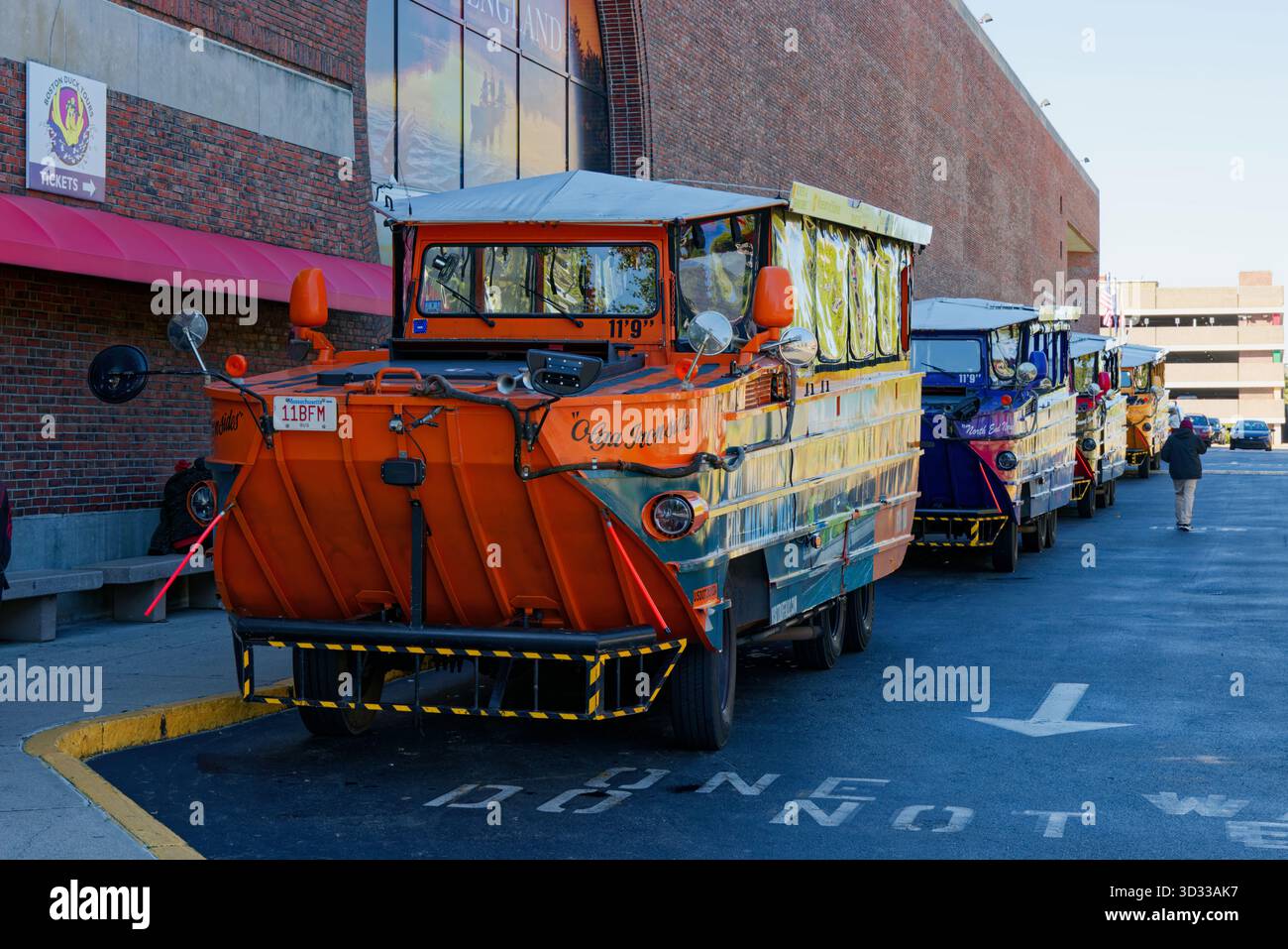 Boston Duck Tours DUKW vehicles waiting outside the Museum of Science ...
