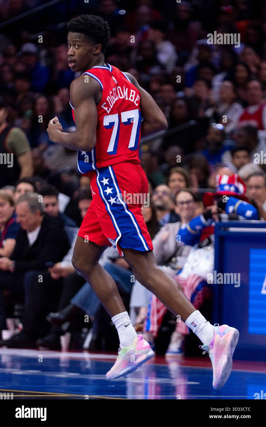 Philadelphia 76ers' VJ Edgecombe in action during an NBA Cup basketball ...