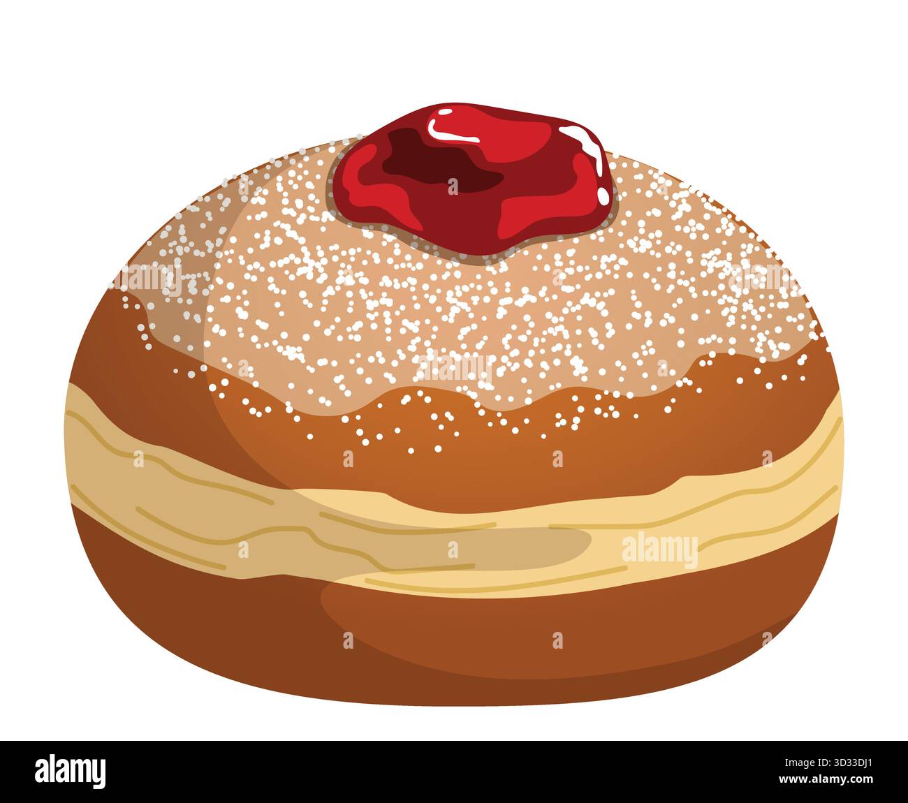 Powdered doughnut Stock Vector Images - Alamy