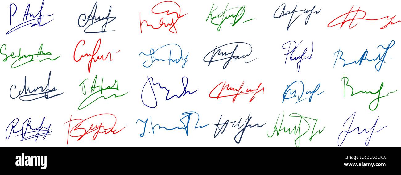 Hand drawn fake signature Stock Vector Images - Alamy