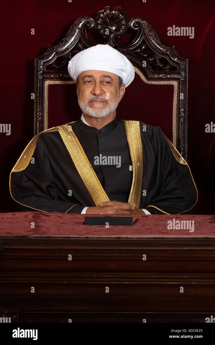 His Majesty the Sultan of Oman, Haitham Bin Tarik, during the ...