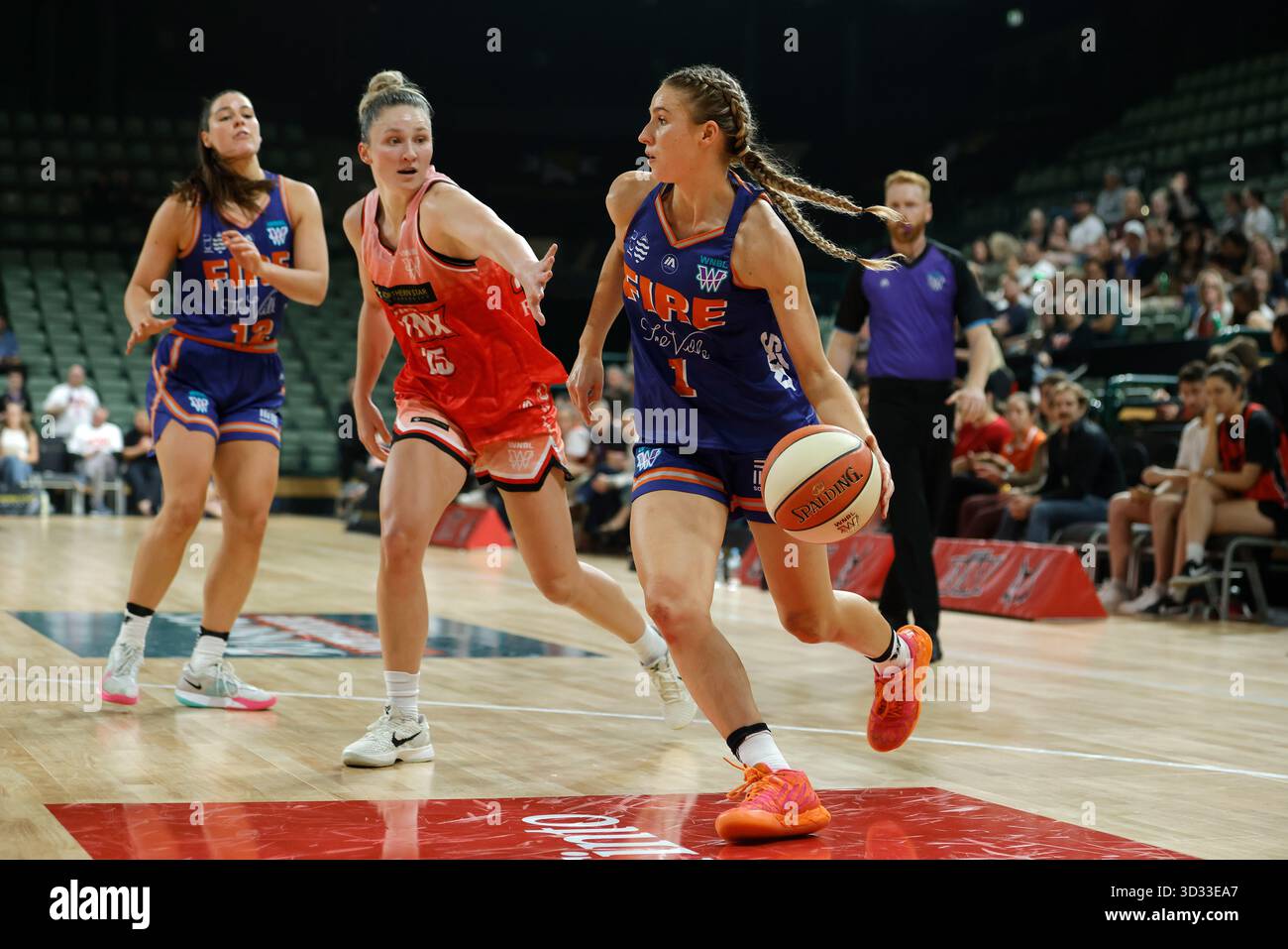 Miela Sowah of the Fire in action during the WNBL Round 3 match between ...