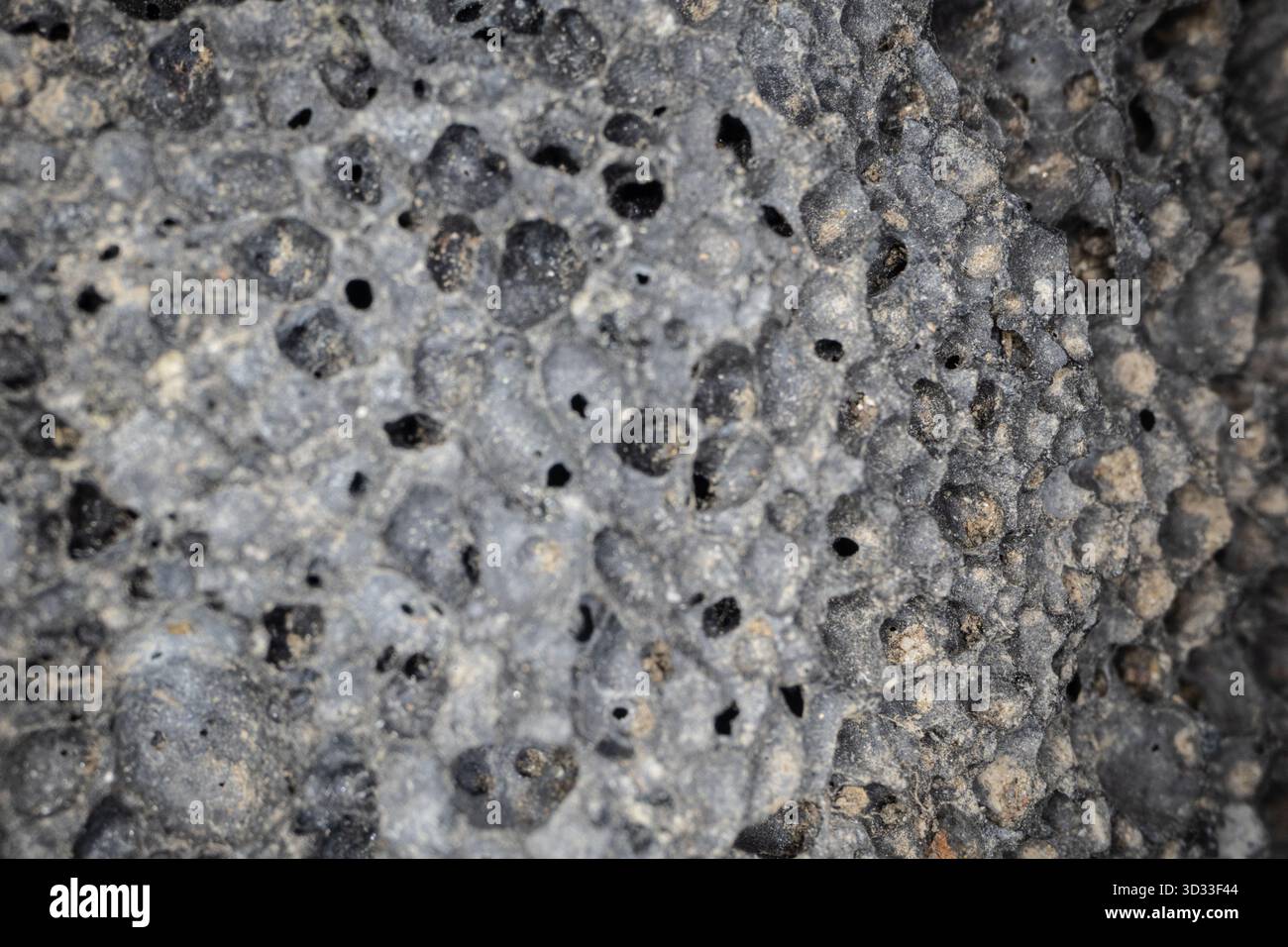gray porous pumice stone as a volcanic igneous rock close up Stock ...