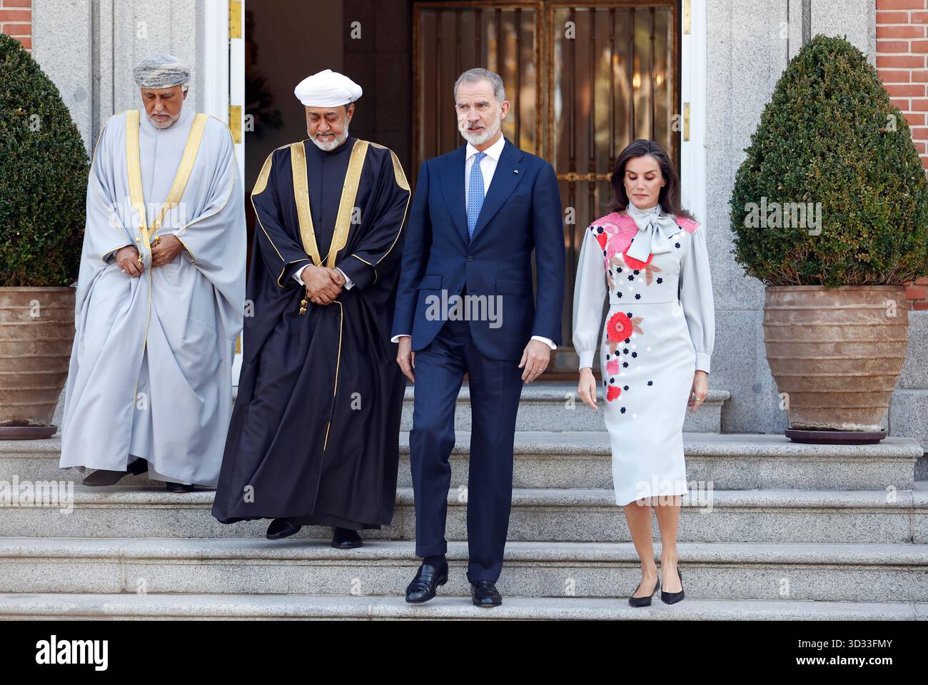 (2RD) The Sultan of Oman, Haitham Bin Tarik, King Felipe VI and Queen ...