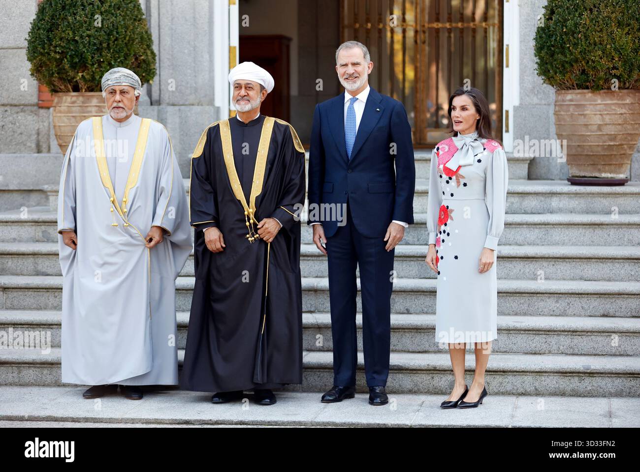 (2RD) The Sultan of Oman, Haitham Bin Tarik, King Felipe VI and Queen ...