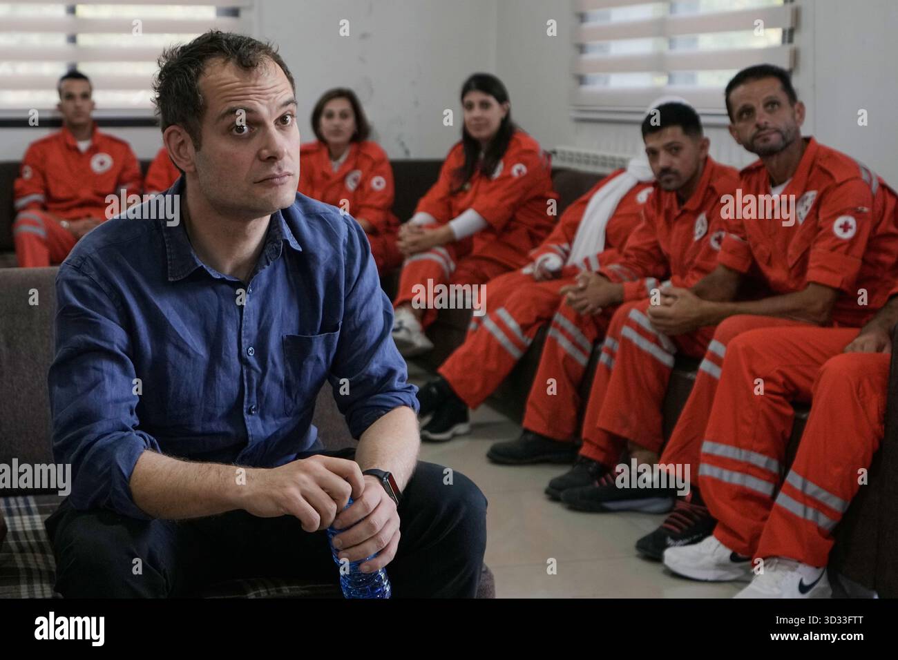 Hamish Falconer, left, British minister for the Middle East and North ...