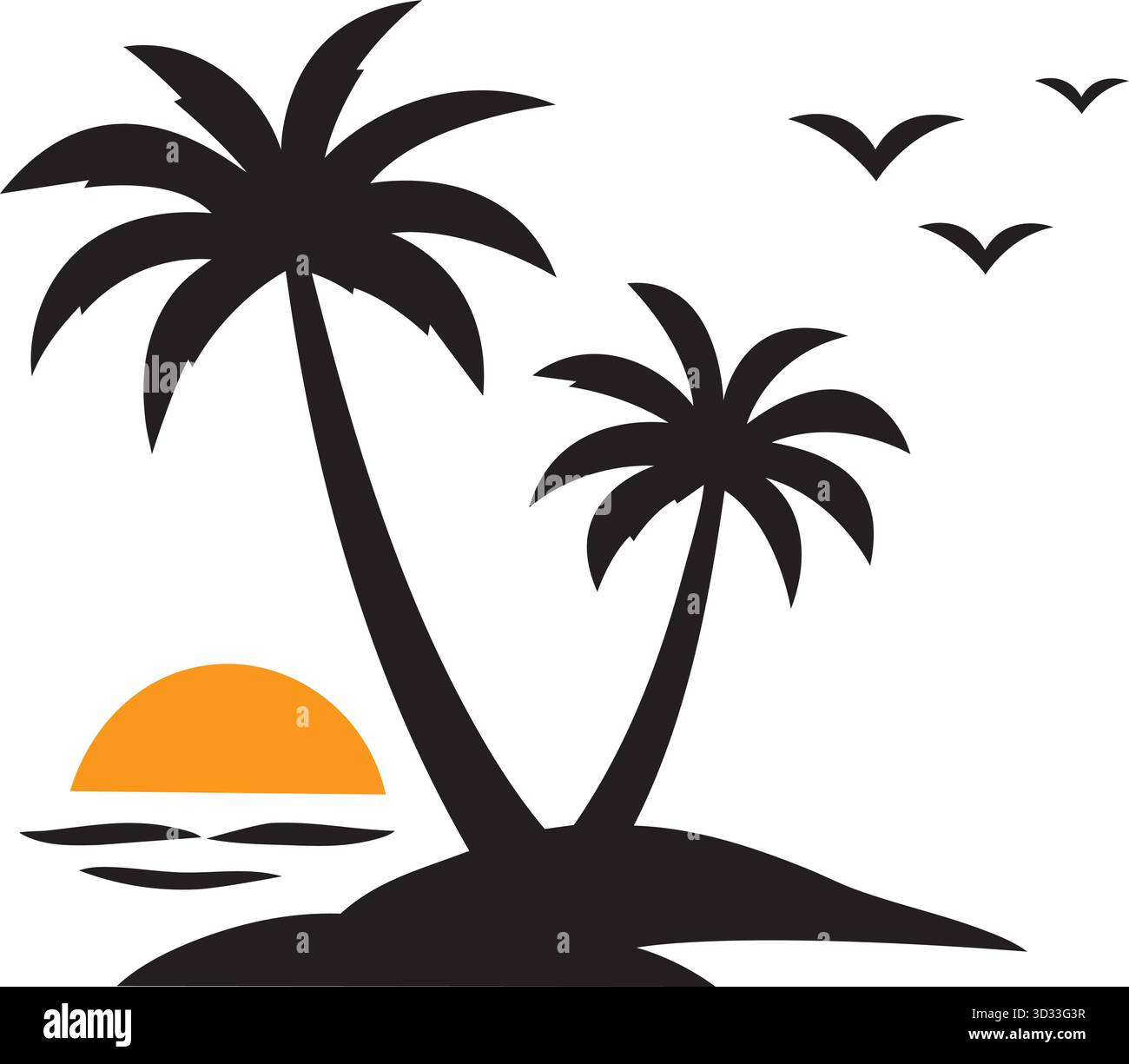 Landscape seagulls on beach Stock Vector Images - Alamy
