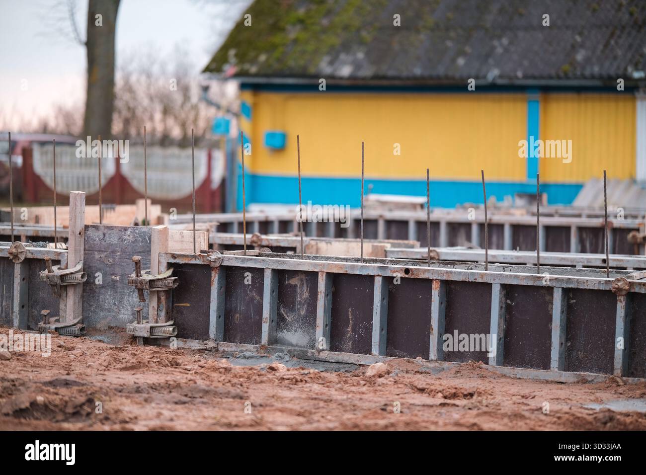 Construction of the foundation of a private house Stock Photo - Alamy