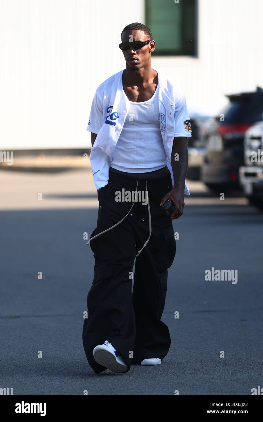 Buffalo Bills wide receiver Tyrell Shavers (14) arrives at the stadium ...