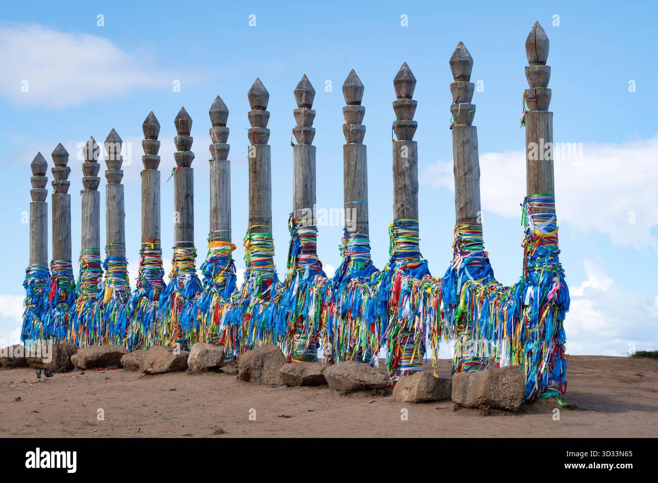 The Thirteen Sacred Pillars (Serge)on the Burkhan cape. The Buryat ...