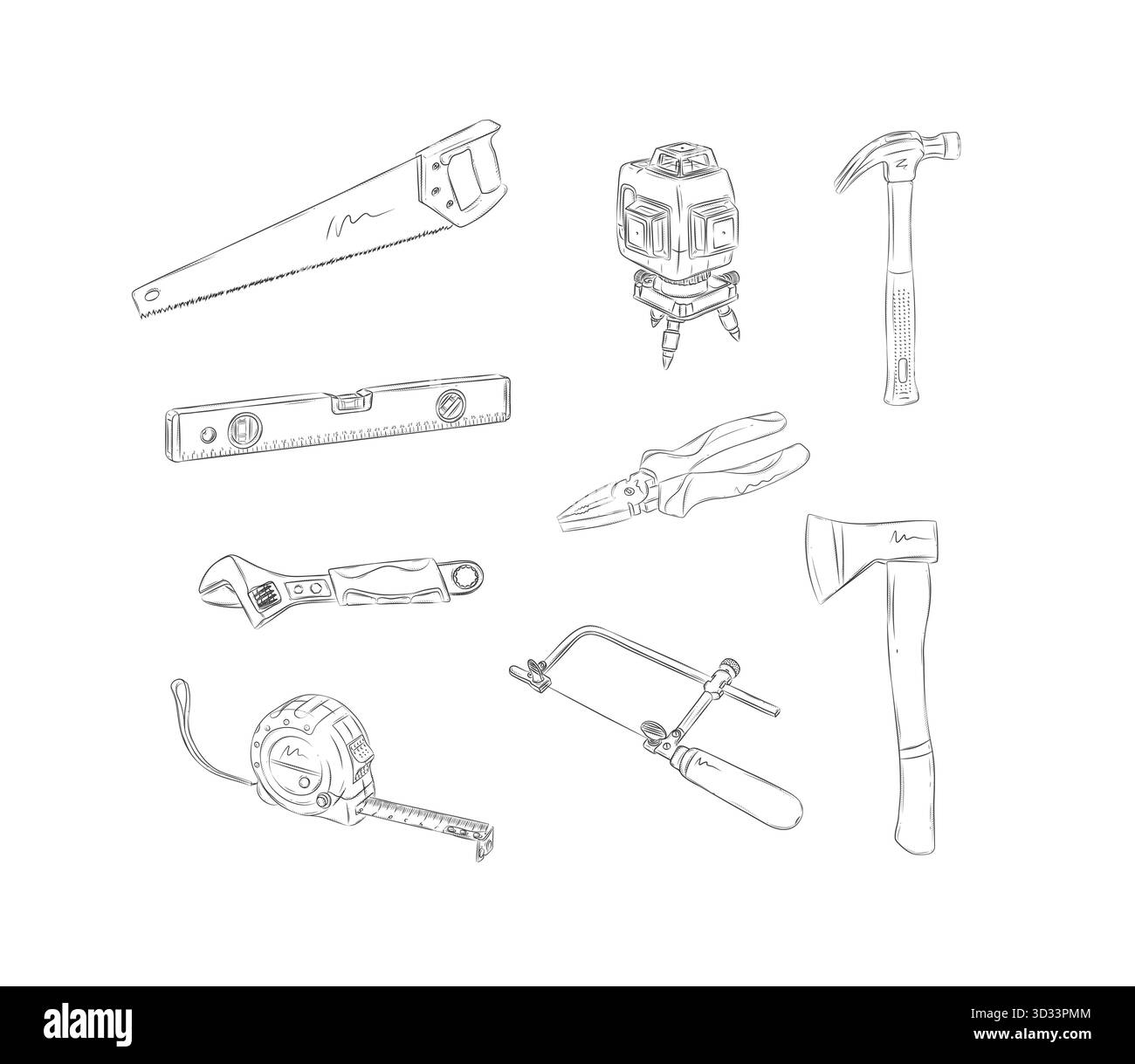 Axe saw in hand Cut Out Stock Images & Pictures - Alamy