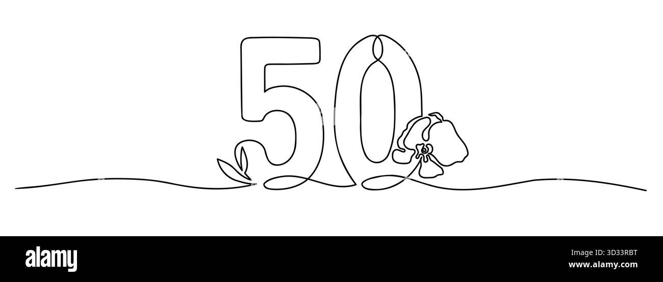 Number in continuous line Cut Out Stock Images & Pictures - Alamy