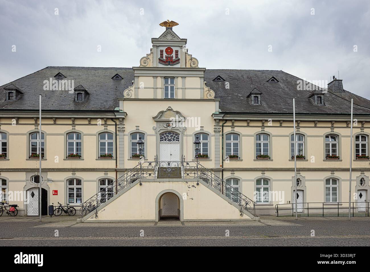 The city hall of Lippstadt rebuilt in 1773 in a neoclassical style with ...