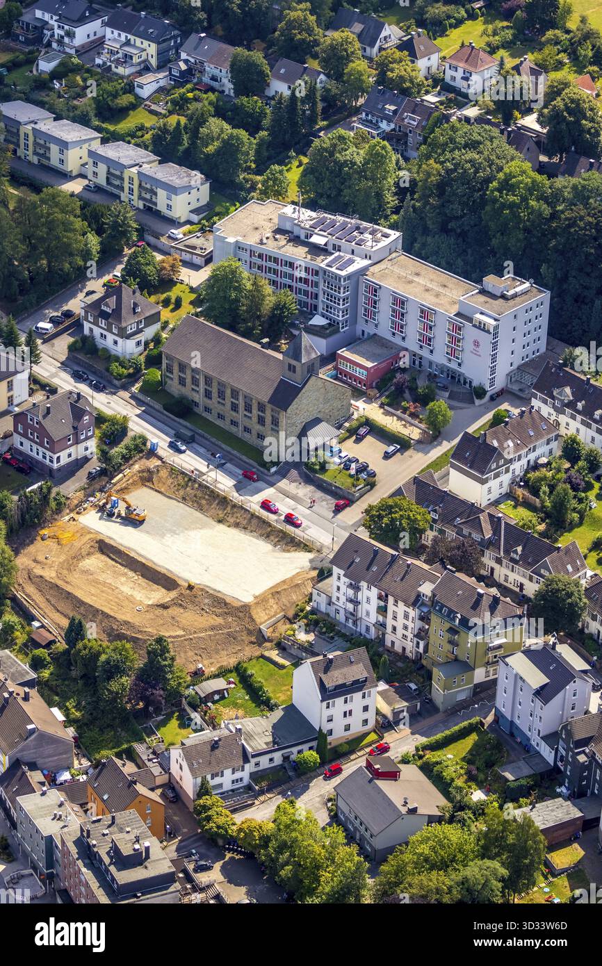 Aerial view, Altenheim Haus Elisabeth Ennepetal, Sacred Heart Church ...