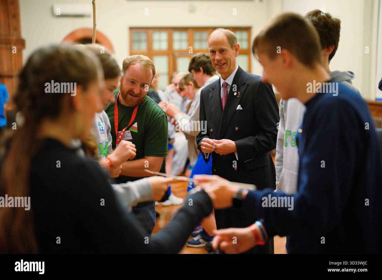 The Duke of Edinburgh watching team building exercises during a visit ...