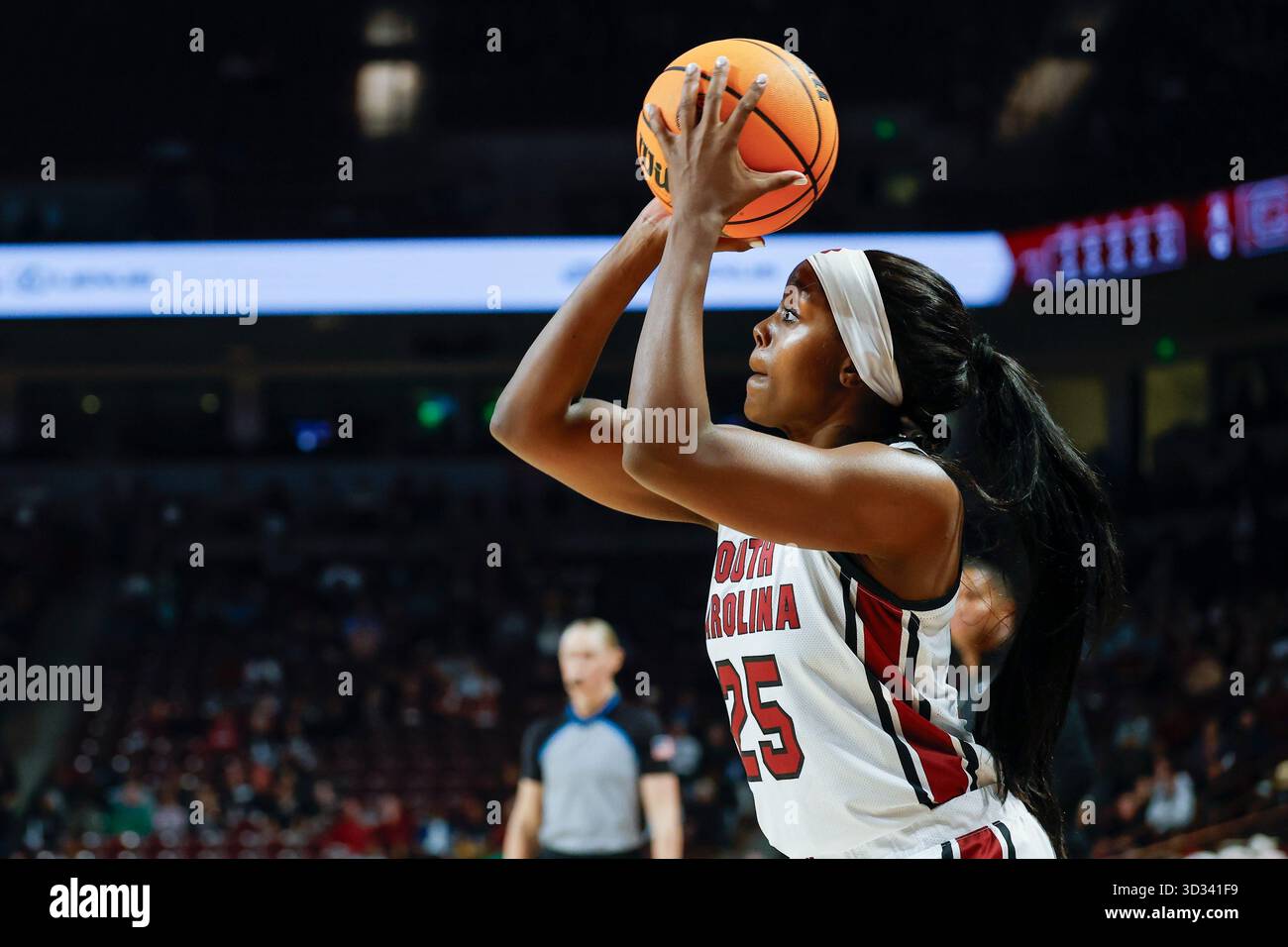 South Carolina guard Raven Johnson shoots during the first half of an ...