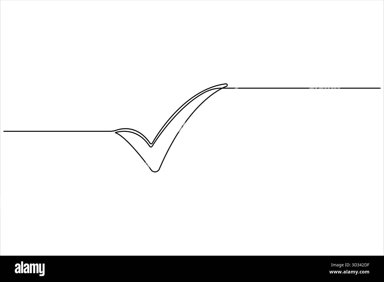 Check mark continuous one line drawing minimal design illustration ...