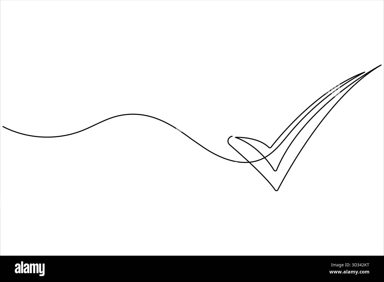 Check mark continuous one line drawing minimal design illustration ...