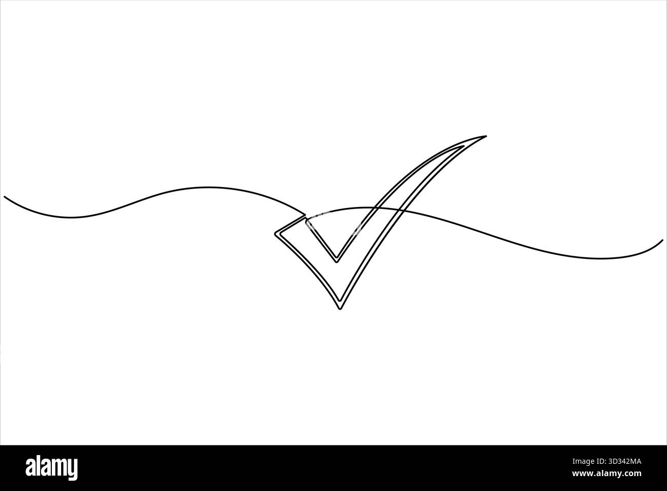 Check mark continuous one line drawing minimal design illustration ...