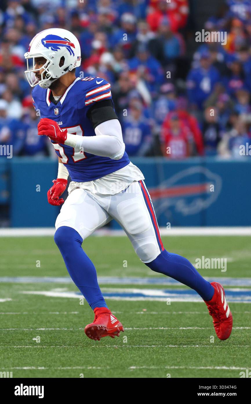 Buffalo Bills defensive end Greg Rousseau (50) rushes during the first ...