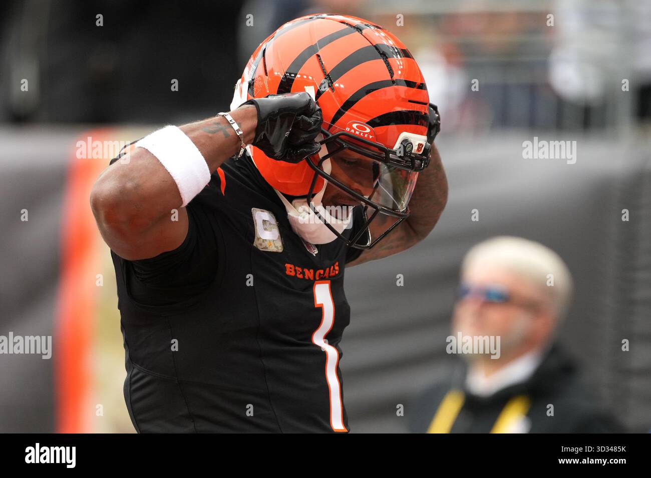 Cincinnati Bengals wide receiver Ja'Marr Chase (1) celebrates after ...