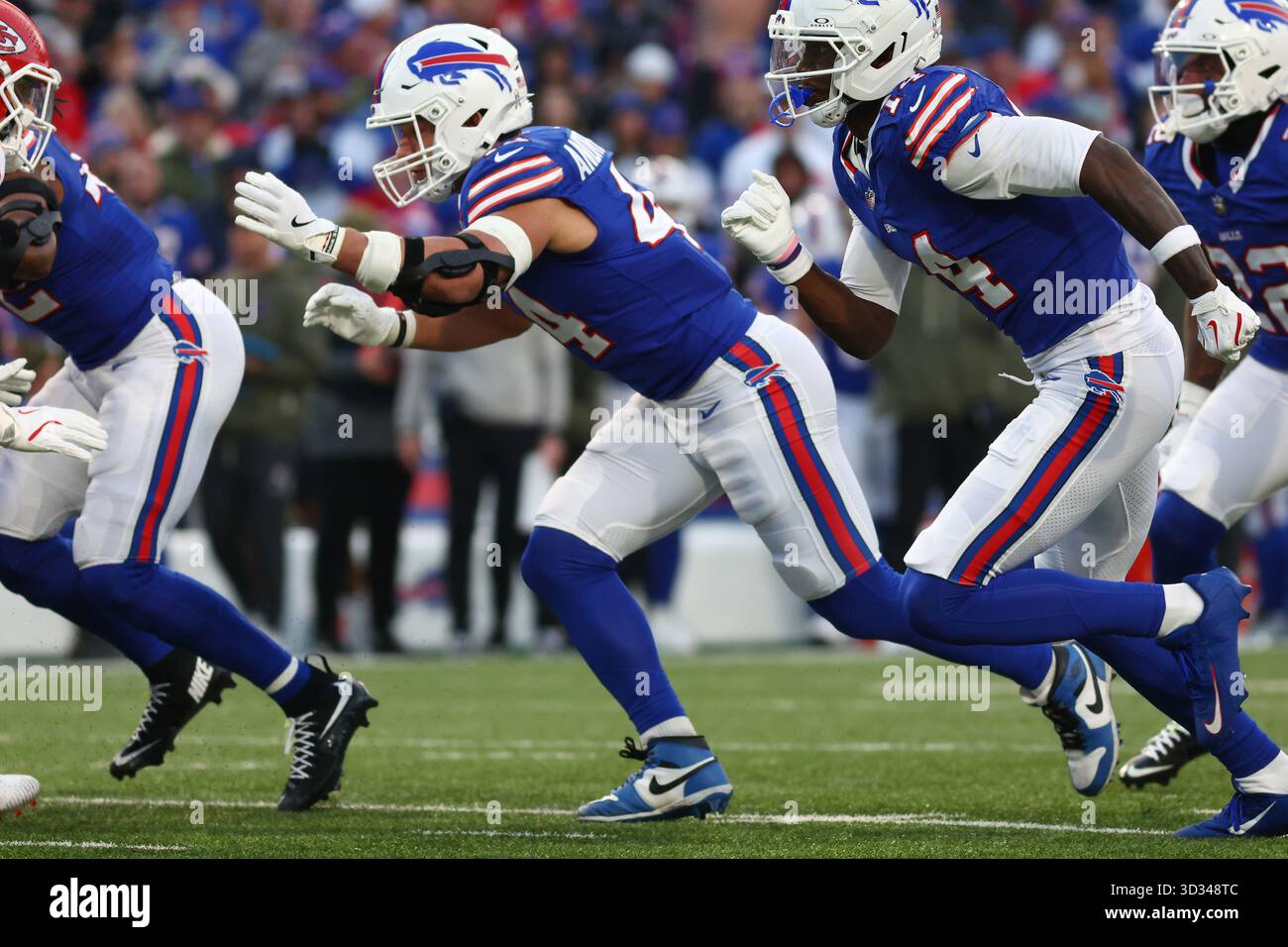 Buffalo Bills linebacker Joe Andreessen (44) runs up field during the ...