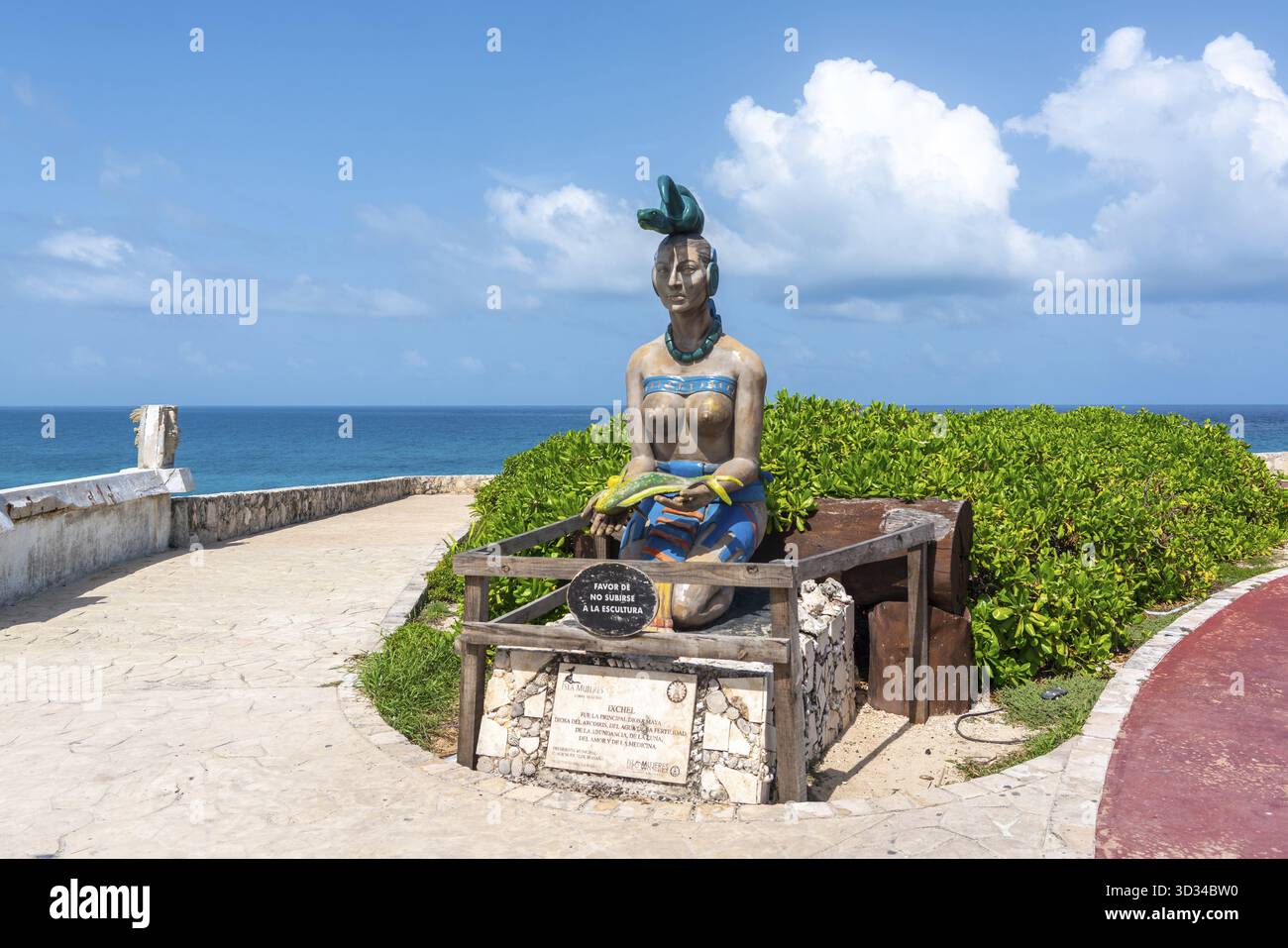 Punta Sur - Southernmost point of Isla Mujeres, Mexico. Female statue ...