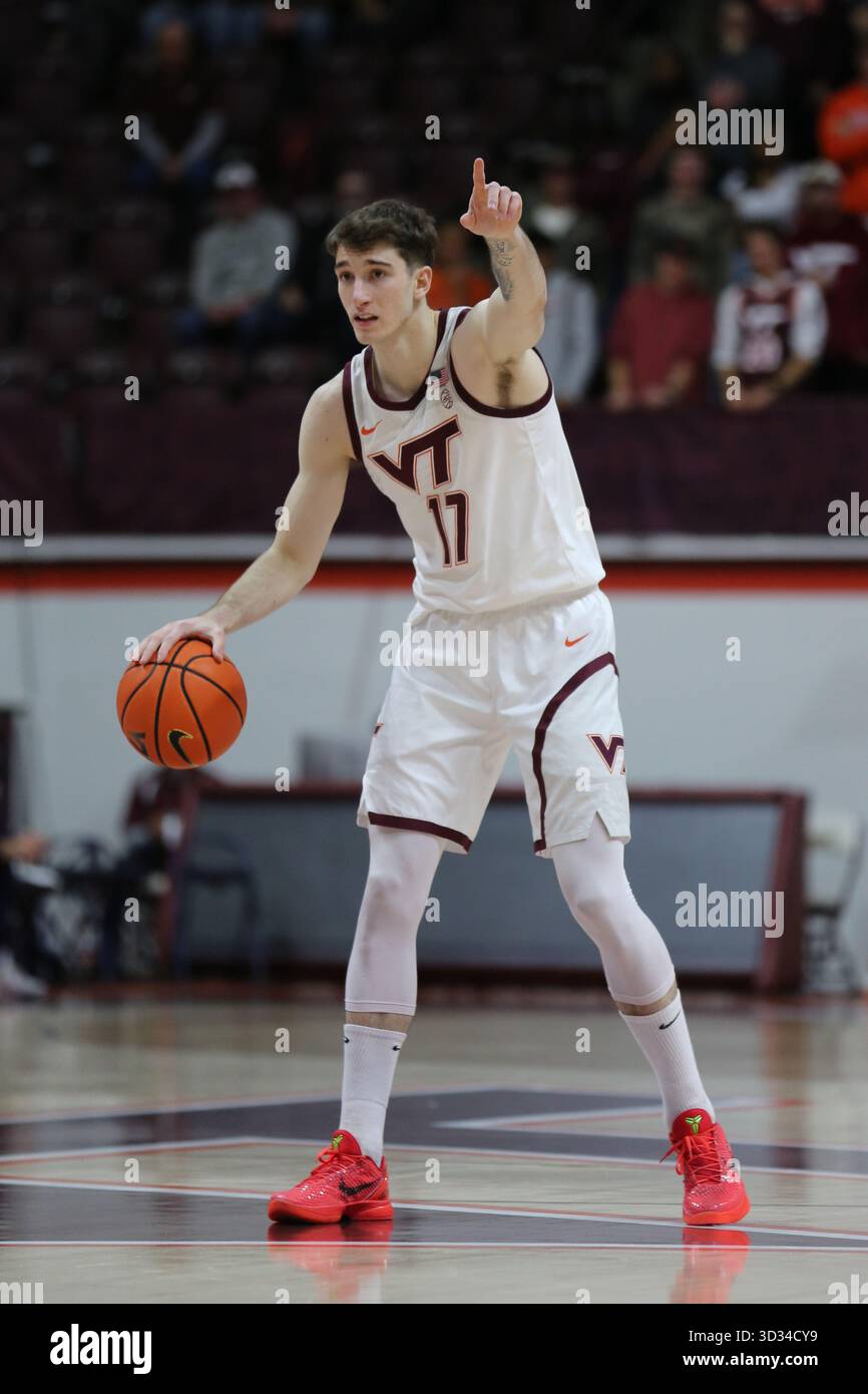 Virginia Tech Hokies guard Neoklis Avdalas (17) dribbles the ball at ...