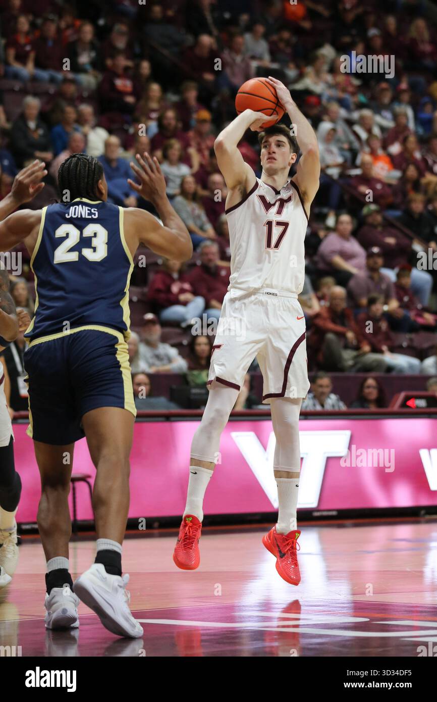 Virginia Tech Hokies guard Neoklis Avdalas (17) shoots the ball at ...