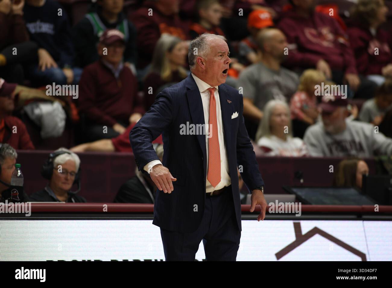 Virginia Tech Hokies head coach Mike Young coaches from the sideline at ...