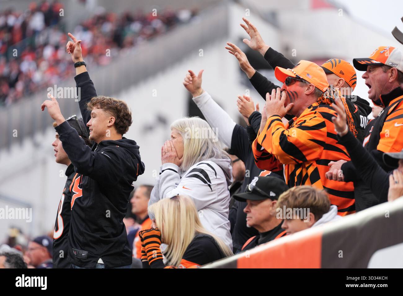 Cincinnati Bengals fans cheer to distract the Chicago Bears offense ...