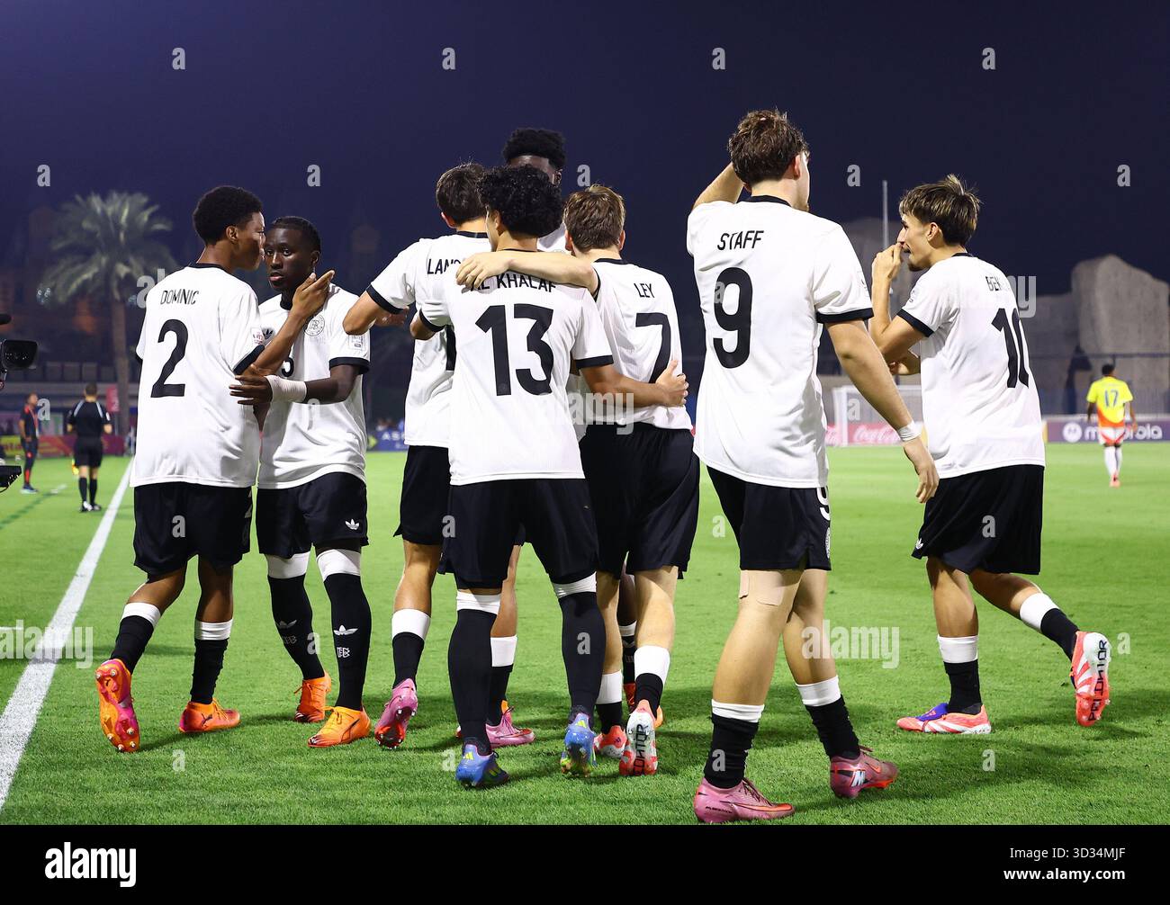 1:0 Goal, celebration, from left: Nebe Sirak Domnic, Osman Turay, goal ...